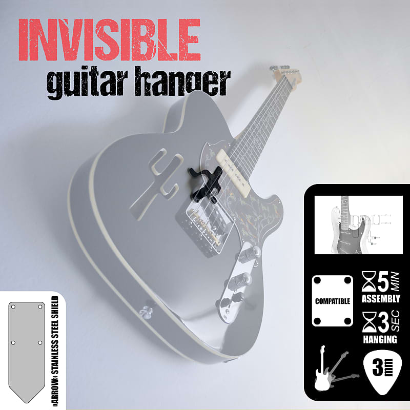 Patented invisible guitar wall hanger compatible FenderÂ® | Reverb
