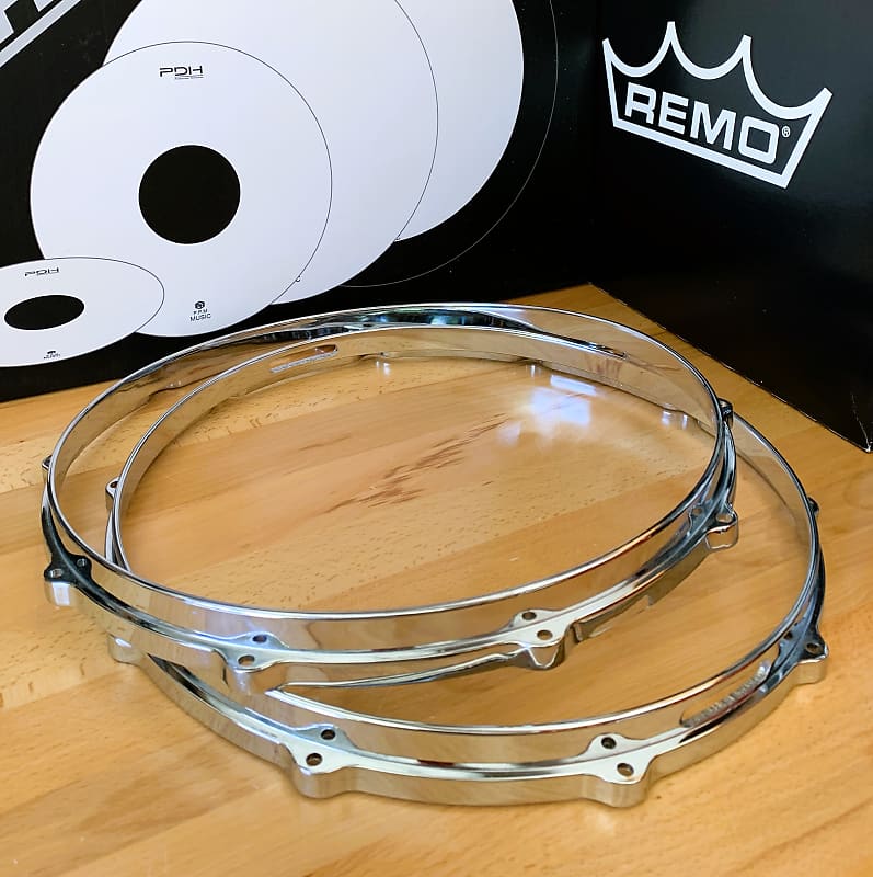 Die-Cast 14" 10-Lug 3mm Snare Drum Hoops, Pair - Zinc | Reverb