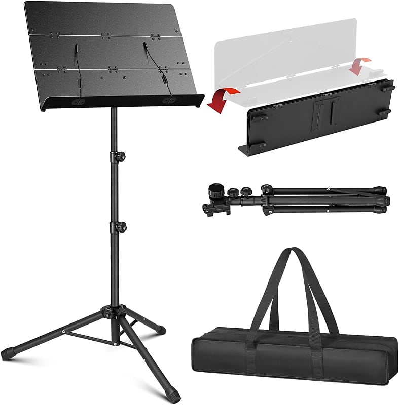 Foldable Sheet Music Stand with Tri-fold Panel Portable Music | Reverb