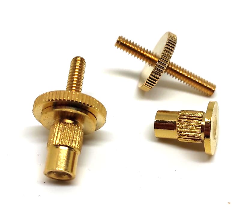 2 Gold Tune-o-Matic bridge Studs system (Imperial Threads ) | Reverb