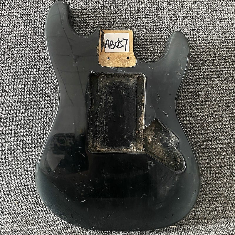 Black Solid Basswood Stratocaster Strat Style Guitar Body | Reverb