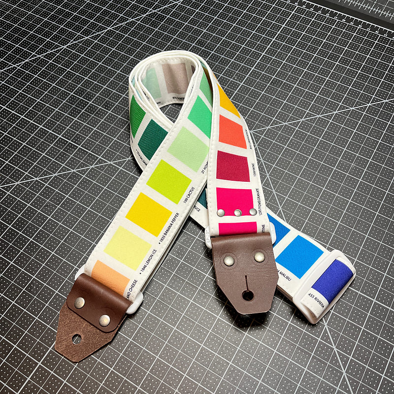 Color samples/ color chart handmade guitar strap/one-of | Reverb