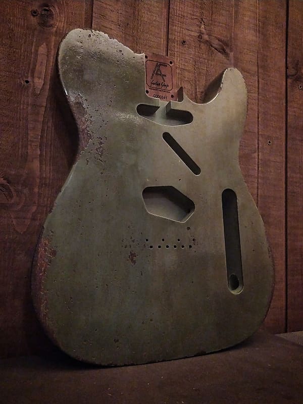 #202416 :: Baldman's Relic Telecaster body in Dirty Ol'Petrol | Reverb