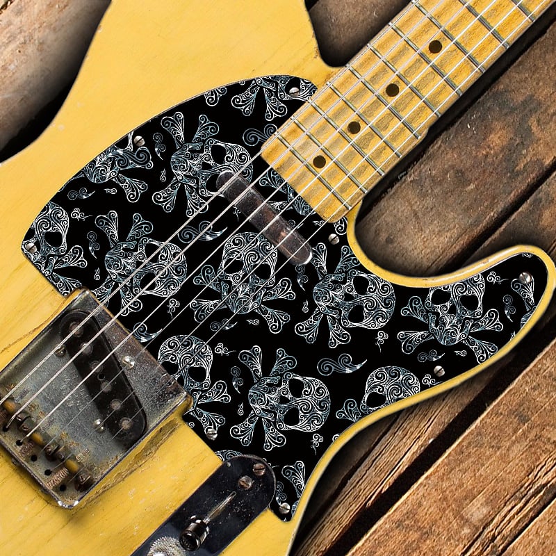 Telecaster Skulls Pickguard – Custom Printed 3-ply | Reverb