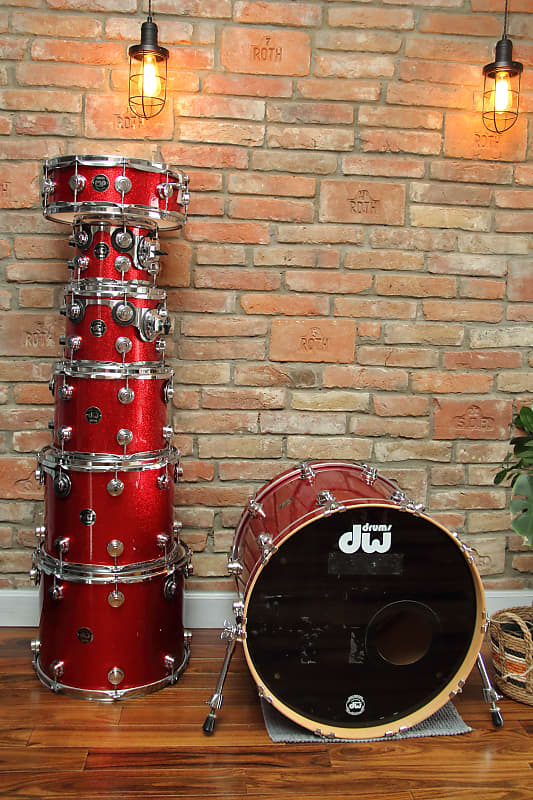 DW Collector's 2002 - Red Sparkle 7 pc drum set | Reverb Australia