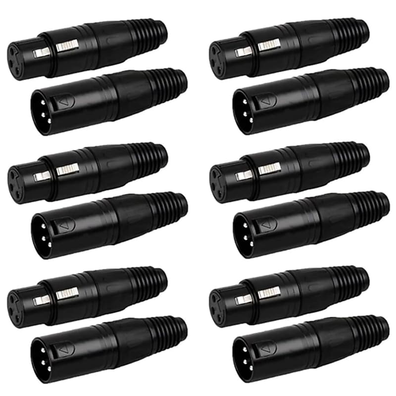 Pack Of 12 3-Pin Xlr Connectors, Xlr Male And Female | Reverb