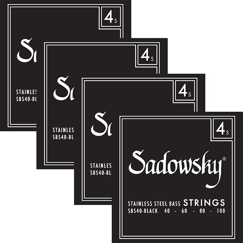 4-Pack Sadowsky Strings SBS40 Black Label Bass Strings, | Reverb