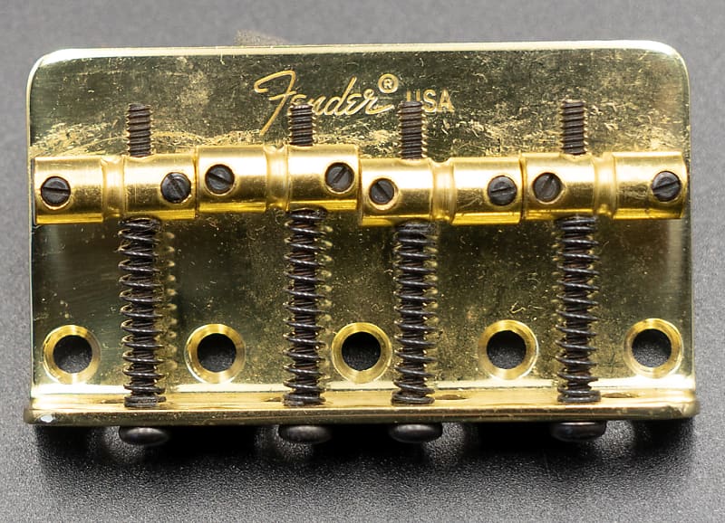 Fender Bridge for Precision Bass - gold/brass - NOS from late | Reverb
