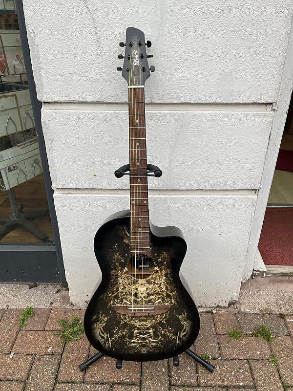 Lindo 933c Alien Acoustic Guitar - Black - Graphic Art Finish | Reverb