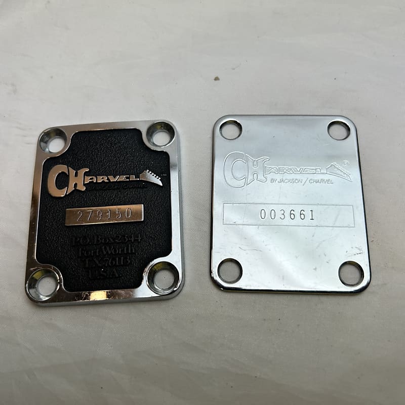 Two 1990’s Charvel Jackson Guitar Serial Number Neck Plates | Reverb