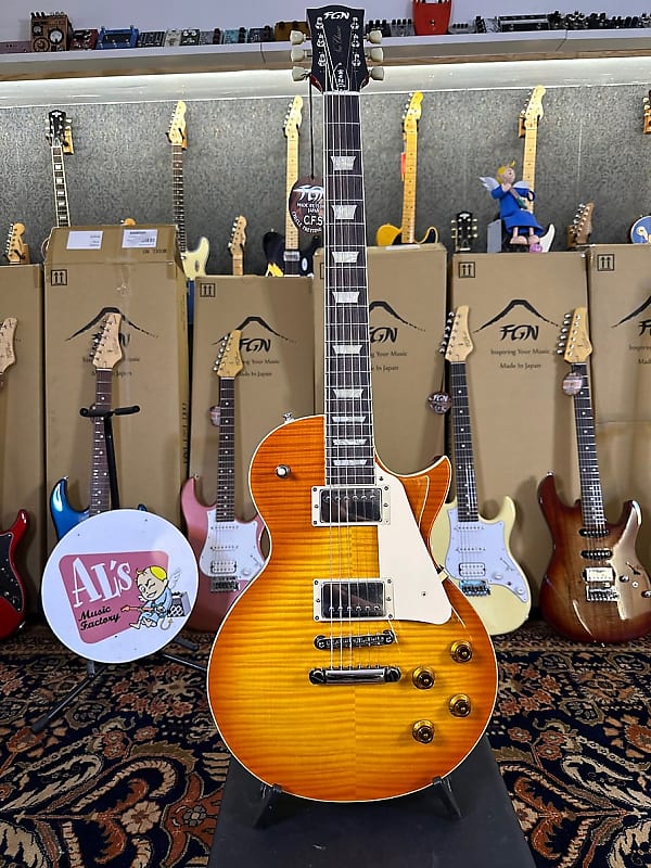 FGN Fujigen Guitars FUJIGEN LP STANDARD Super Flame Top | Reverb