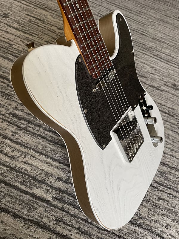 Custom Partscaster Telecaster Nitro Lacquer Two Tone White | Reverb