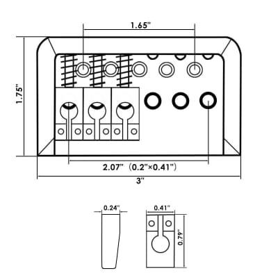 Fixed Guitar Bridge for 6 String Electric Parts Black | Reverb