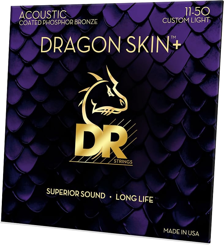 DR Strings Dragon Skin+ DAP-11 Coated Phosphor Bronze | Reverb