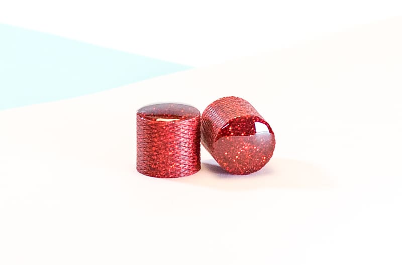 Red Sparkle Gentle Knurl Knob Duo | Reverb