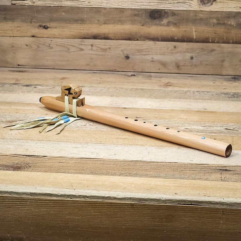 Hawk Native American Style Decorated Meditation Flute Buffalo | Reverb
