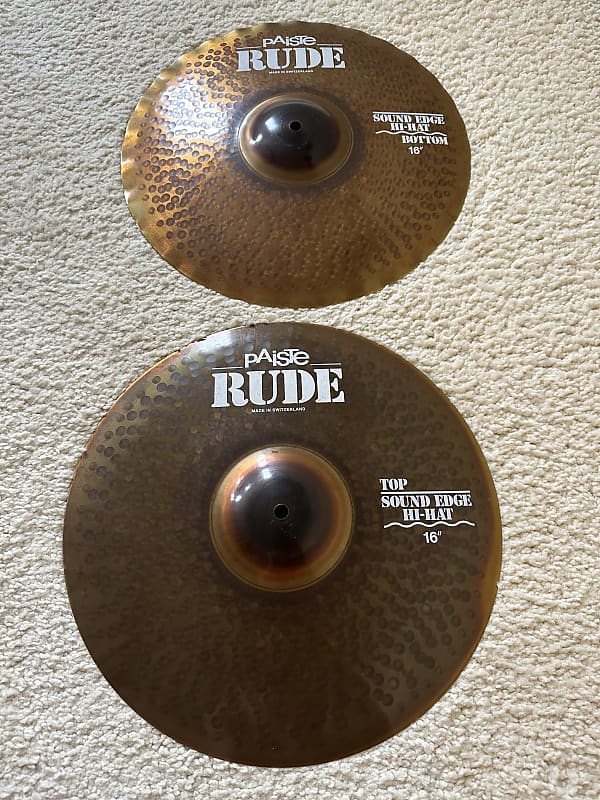 CUSTOM ORDERED Paiste Rude 16” Sound Edge Hi HatS | Reverb