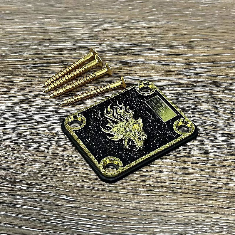 Gold Tele Strat Style Guitar Neck Plate with Screws | Reverb Canada