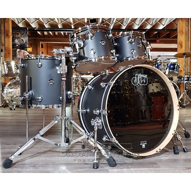 DW Performance 4pc Drum Set 22/10/12/16 Hard Satin Charcoal | Reverb