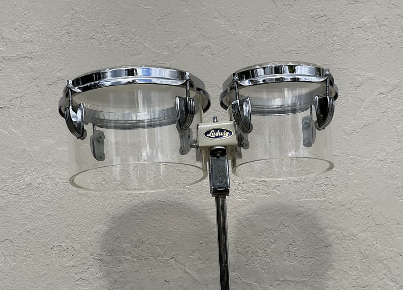 1970's Ludwig Vistalite 6" & 8" Clear Vistalite Bongos With | Reverb