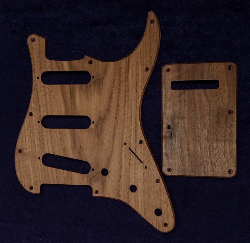 Walnut Wooden Stratocaster Strat SSS Pickguard Set with | Reverb