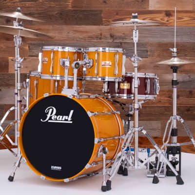 PEARL MLX PRESTIGE CUSTOM 4 PIECE DRUM KIT, LIQUID AMBER | Reverb