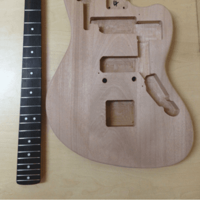 Jazzmaster Style Electric Guitar DIY Kit, Mahogany Solid Body | Reverb