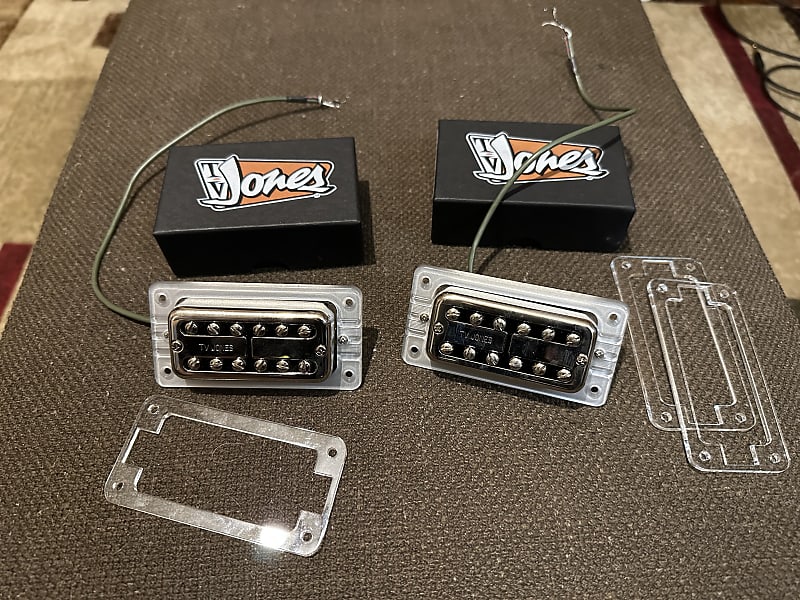 TV Jones Classic Filtertron Nickel Set with rings and risers | Reverb