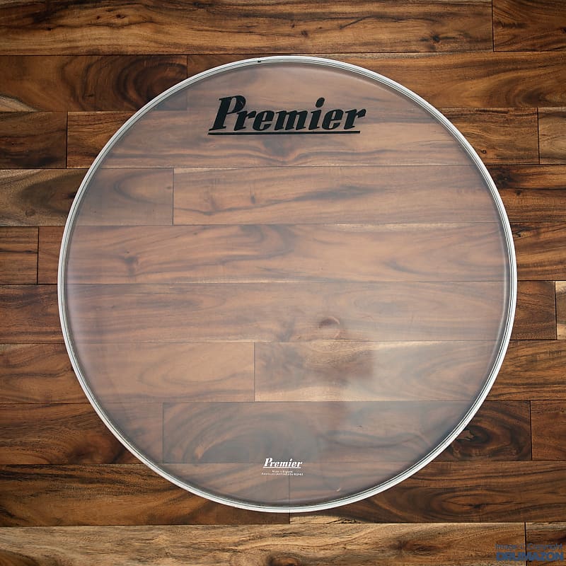 PREMIER 22" EVERPLAY CLEAR BASS DRUM LOGO HEAD / VINTAGE | Reverb UK
