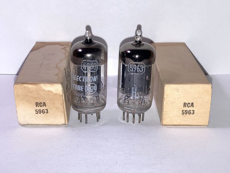 1955 RCA 5963 12AU7 ECC82 Black Plate Tubes, Platinum Matched | Reverb