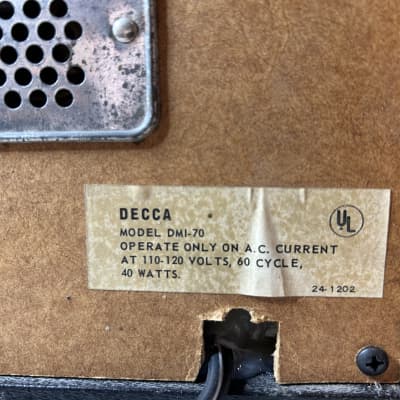Decca DMI 70 Tube Combo Amp 1968 - Black | Reverb