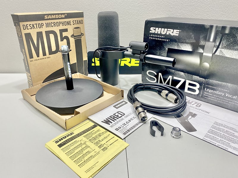 Shure SM7B Microphone Samson MD5 Desktop Stand Combo! | Reverb