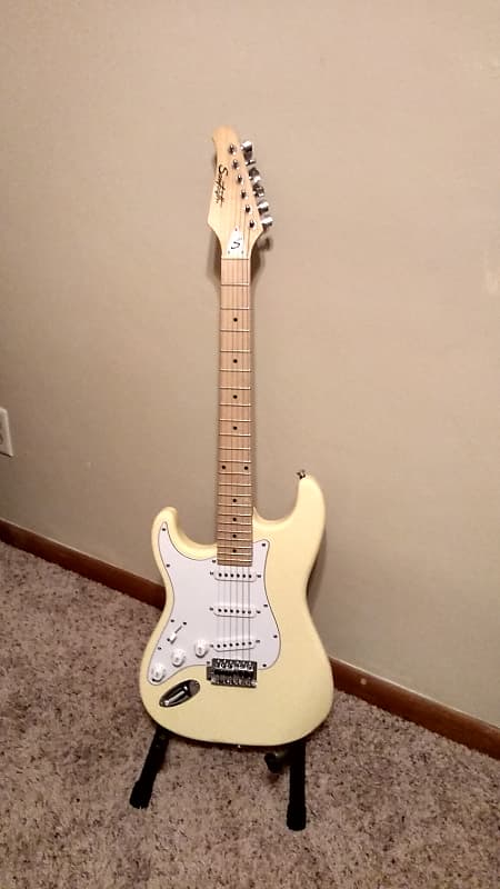 Sawtooth Left Handed Citron Vanilla SSS stratocaster with gig | Reverb