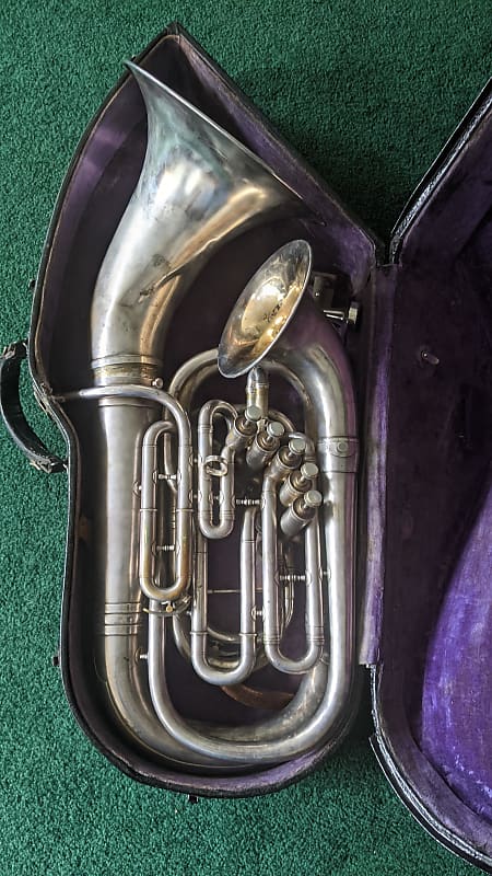 Conn Double bell euphonium 1914 - Silver | Reverb