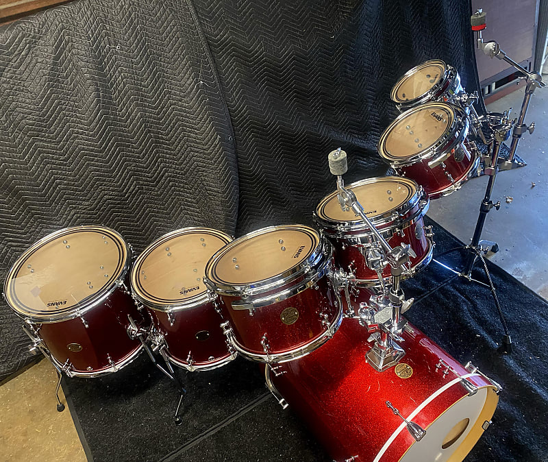 7-piece ddrum dios maple 2011 - Cherry Red Sparkle | Reverb