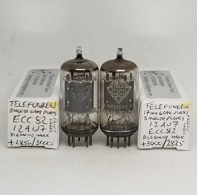 Telefunken 12AU7 Smooth Gray Plate Well Balanced (5.8%) Pair | Reverb