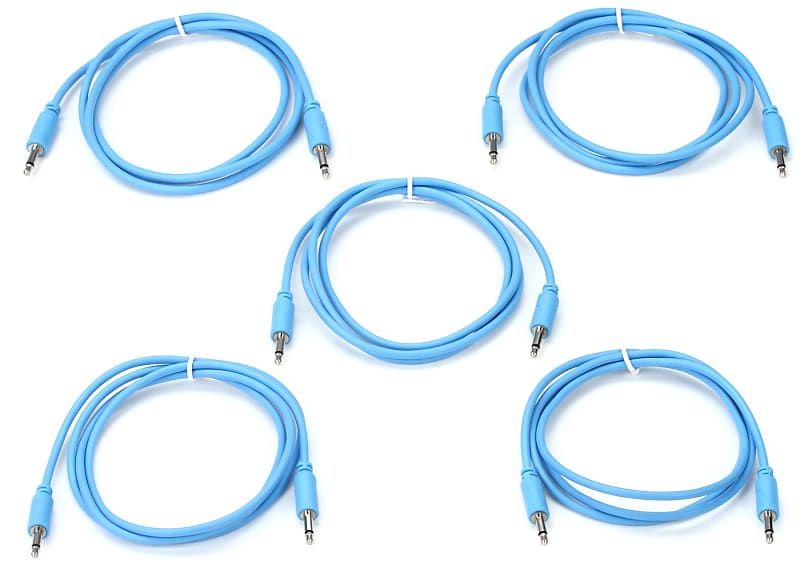 Black Market Eurorack Patch Cable 5-pack - 100cm Blue | Reverb