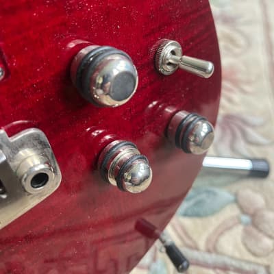 Yamaha RGX 820z Transparent Red Flame with Acoustic Ghost | Reverb