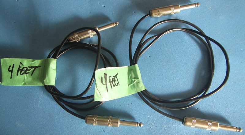 Unknown SET of 2 4 foot cables 2000's - Black | Reverb