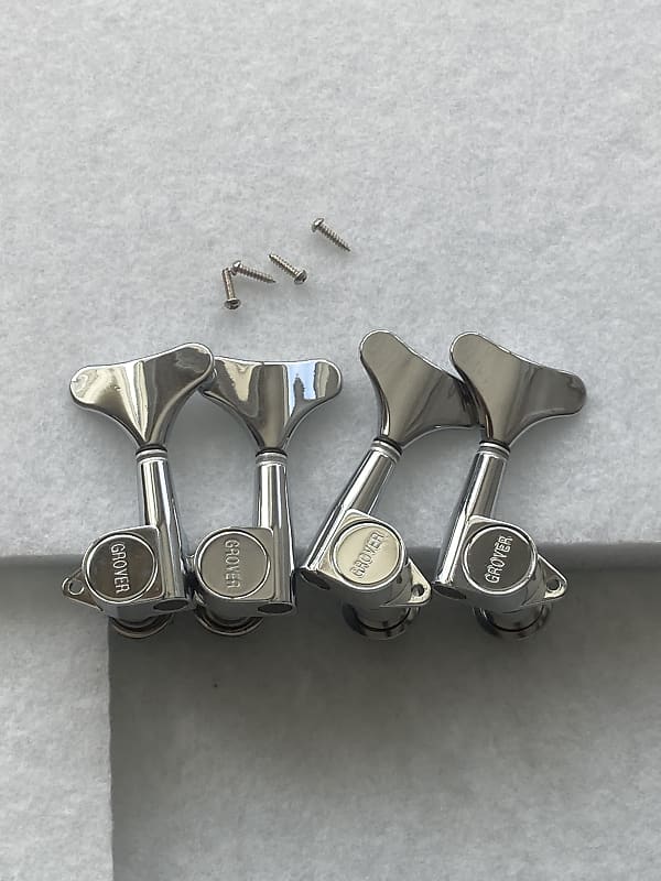 Grover 2l 2r bass guitar tuners Machine heads chrome | Reverb