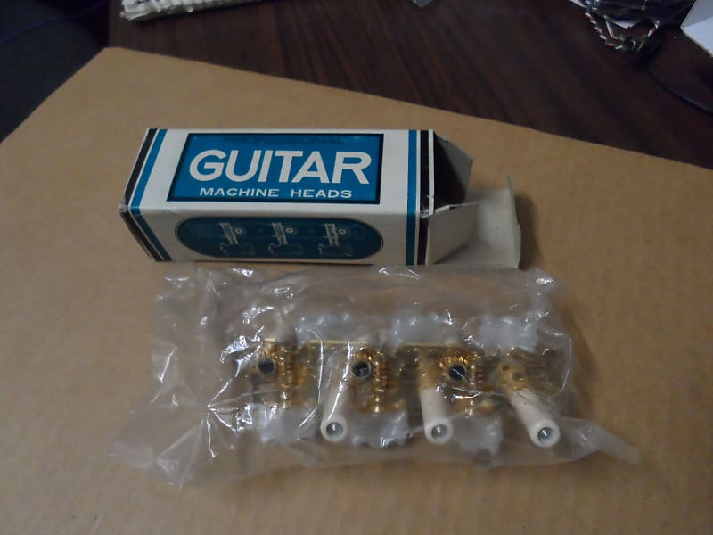 Vintage NOS Gold Engraved 3x3 Strip Tuners | Reverb UK