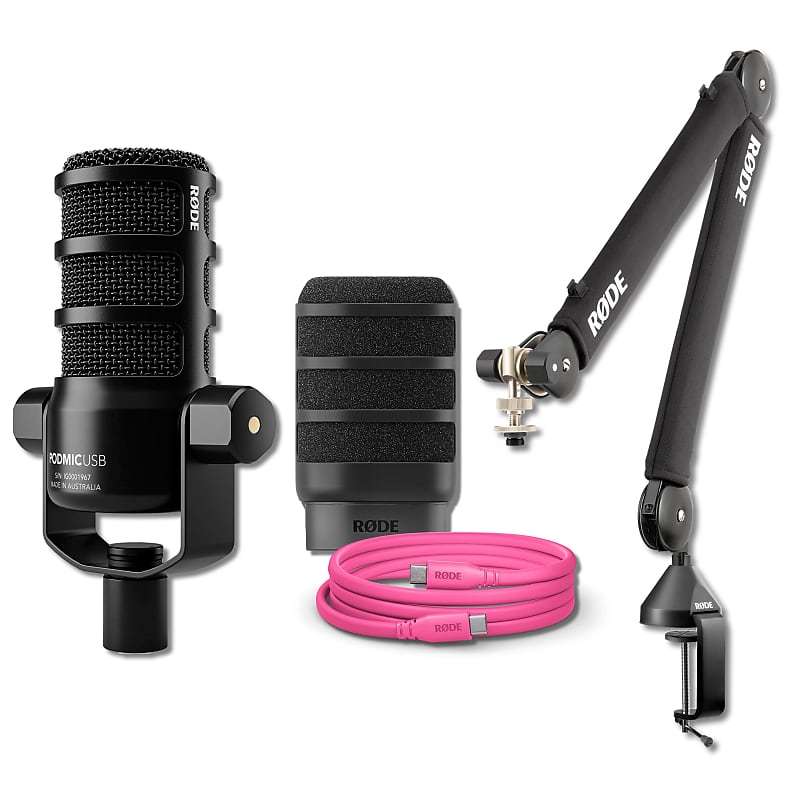 Rode PodMic USB Dynamic Broadcast Microphone with Rode PSA1+ | Reverb