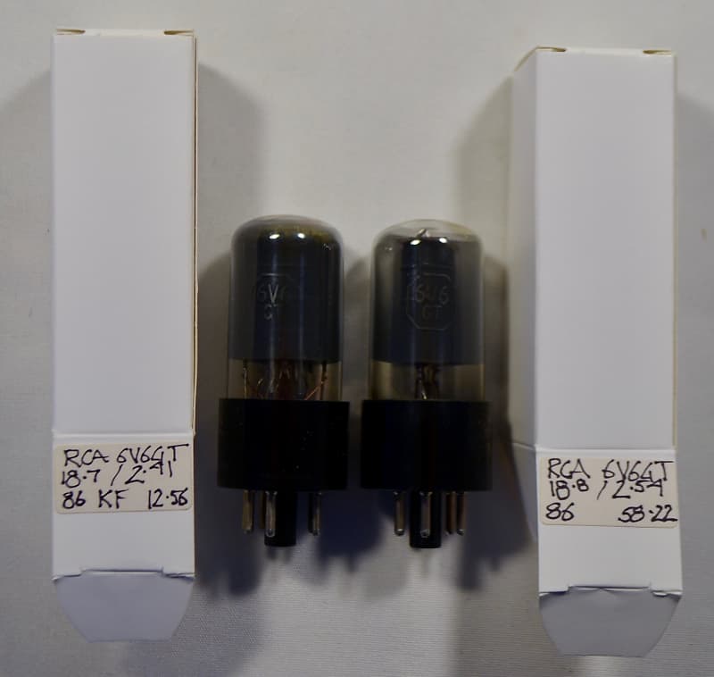 Matched Pair RCA 6V6GT Blackplate Maxi-Matched for Plate | Reverb
