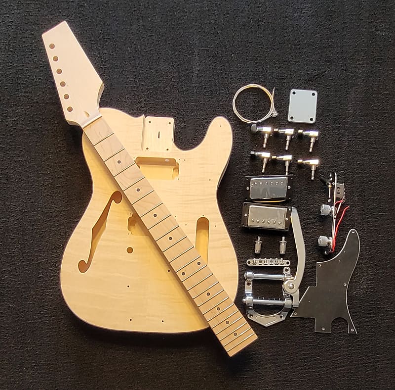 Slimline Tele Style Semi Hollow Body DIY Kit w/Maple FB by | Reverb