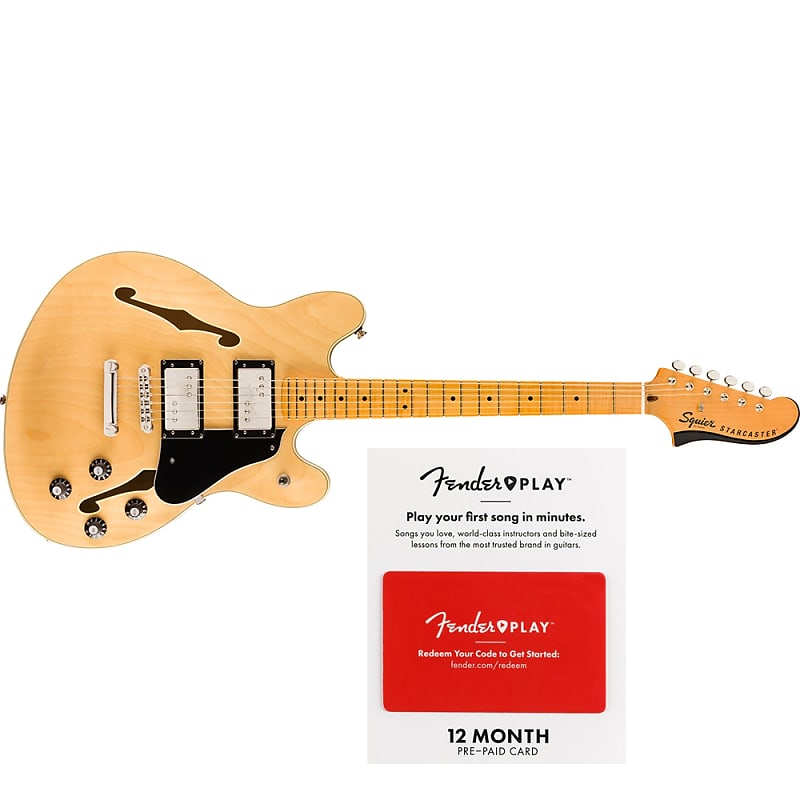 Squier Classic Vibe Starcaster Guitar, Natural w/ 12-Month | Reverb