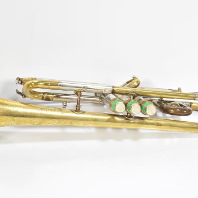 Vintage Conn Victor Bb/A Cornet Hourglass Tuner Raw Brass | Reverb