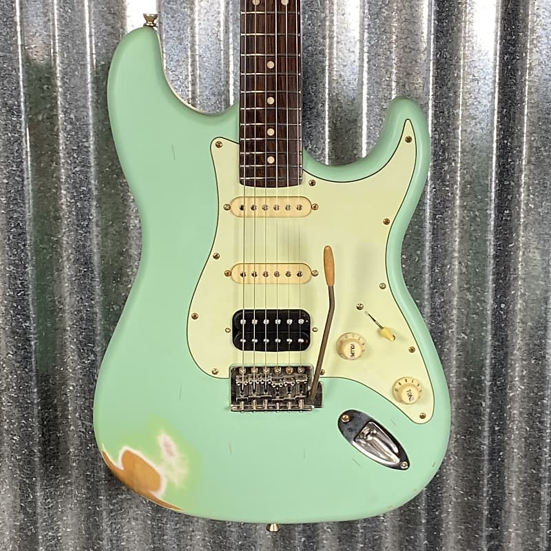 Jet JS400 RELIC SFG HSS Strat Style Guitar Seafoam Green | Reverb