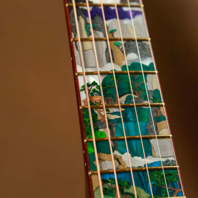 Harvey Leach The Great Wall Masterpiece Art Guitar OM | Reverb