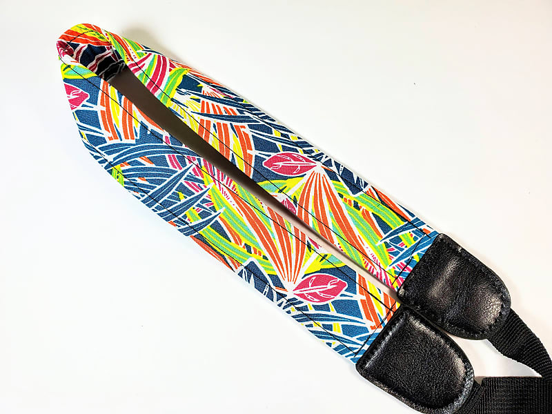 Rainbow Hawaiian Leaf Ukulele Strap - Palm Tree - Handmade - | Reverb