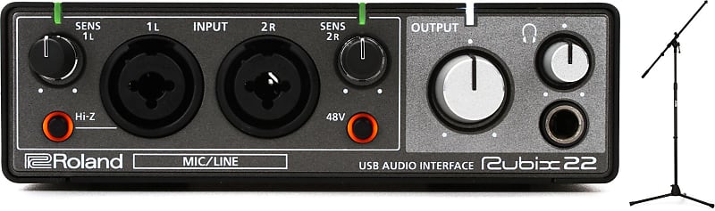 Roland Rubix 22 USB Audio Interface Bundle with On-Stage | Reverb